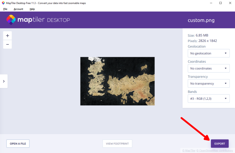 How to create custom basemaps from an image using MapTiler › Maps ...