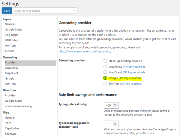 How to setup Google geocoding (legacy) › Maps Marker Pro