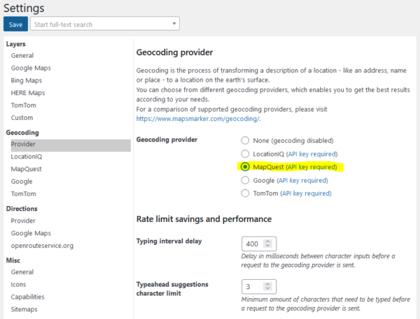 How to setup MapQuest geocoding › Maps Marker Pro