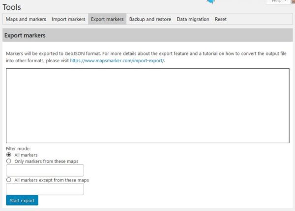How to use the GeoJSON import and export feature (archive 4.0-4.8) › Maps Marker Pro