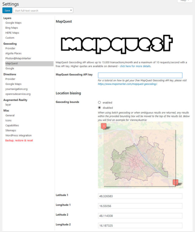 How to setup MapQuest geocoding › Maps Marker Pro