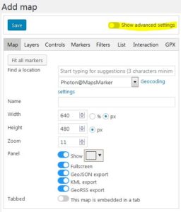 How to activate the advanced settings for maps › Maps Marker Pro