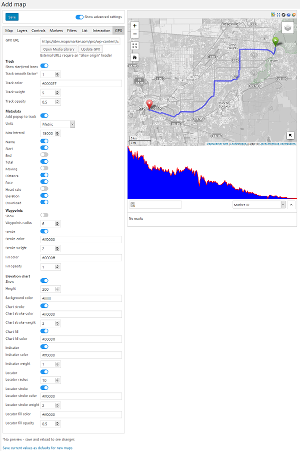 Can tracks from fitness trackers be displayed on maps? › Maps Marker Pro