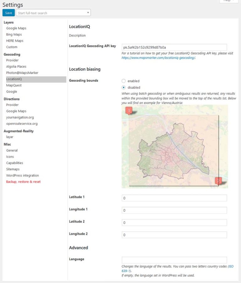 How to setup LocationIQ geocoding › Maps Marker Pro