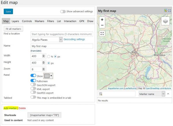 Starter guide – how to create a basic map › Maps Marker Pro