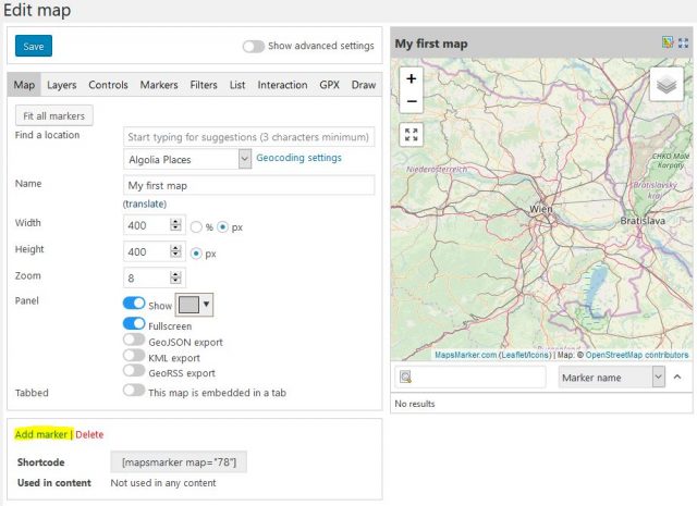 Starter guide – how to create a basic map › Maps Marker Pro