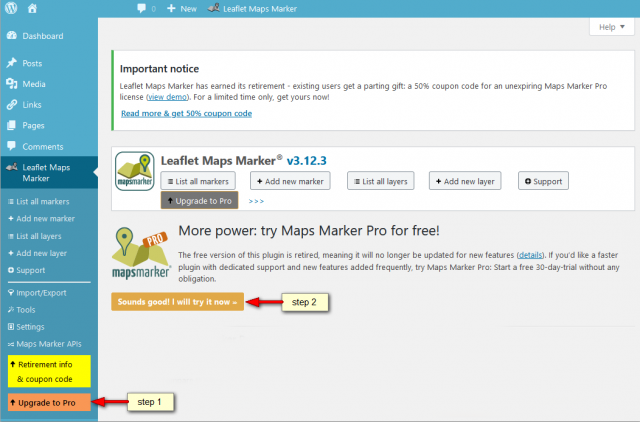 We’re retiring the free version and gifting you a coupon code for an upgrade to Maps Marker Pro ...
