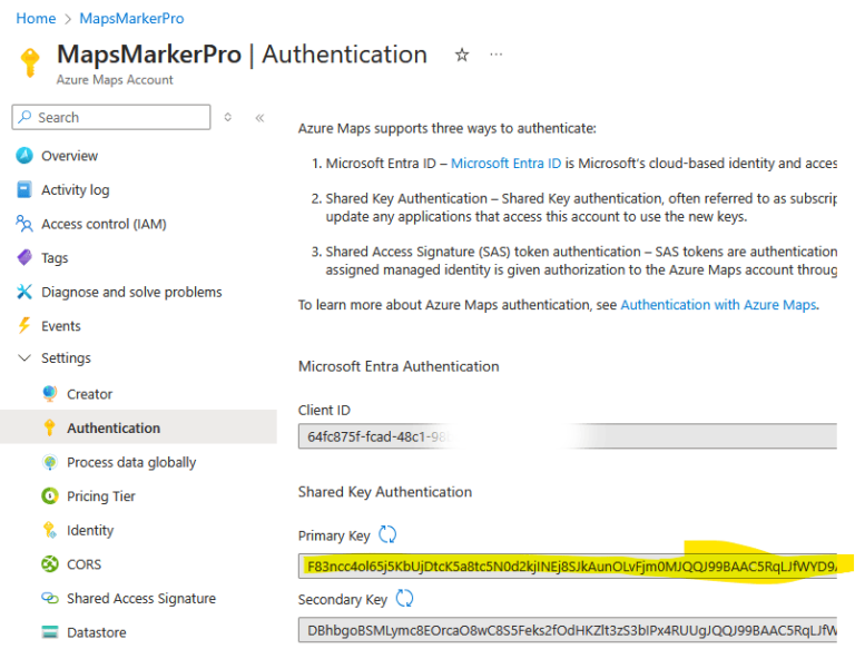 How to register a Azure Maps API key › Maps Marker Pro