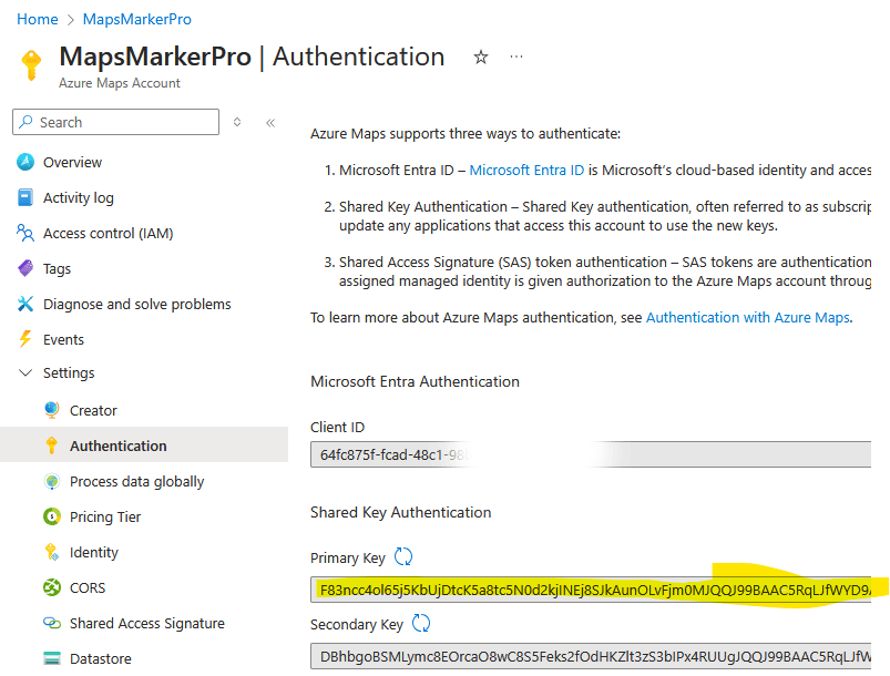 How to register a Azure Maps API key › Maps Marker Pro