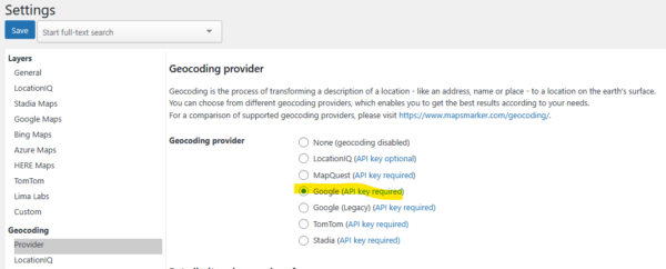 How to setup Google geocoding › Maps Marker Pro